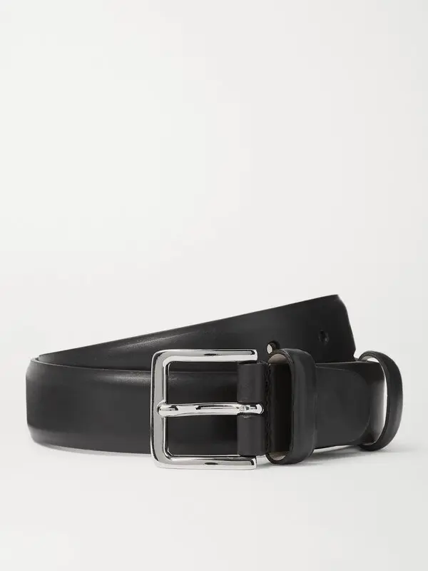 Mr P. 3cm Leather Belt - Black