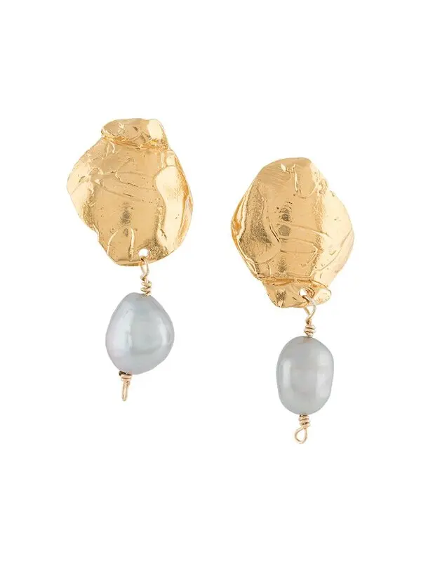ALIGHIERI Shadow And Pearl Earrings - Gold