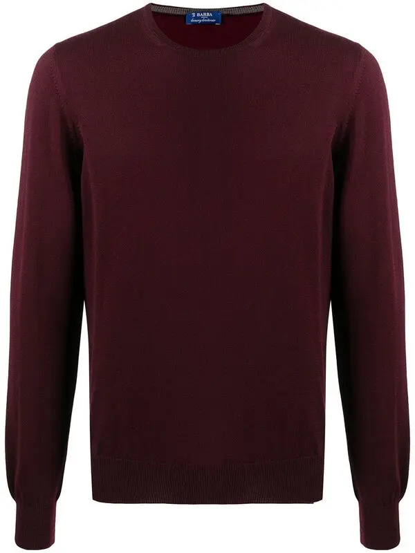 BARBA NAPOLI Crewneck Wool Jumper - Red