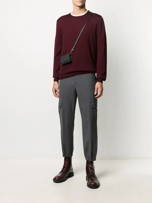 BARBA NAPOLI Crewneck Wool Jumper - Red