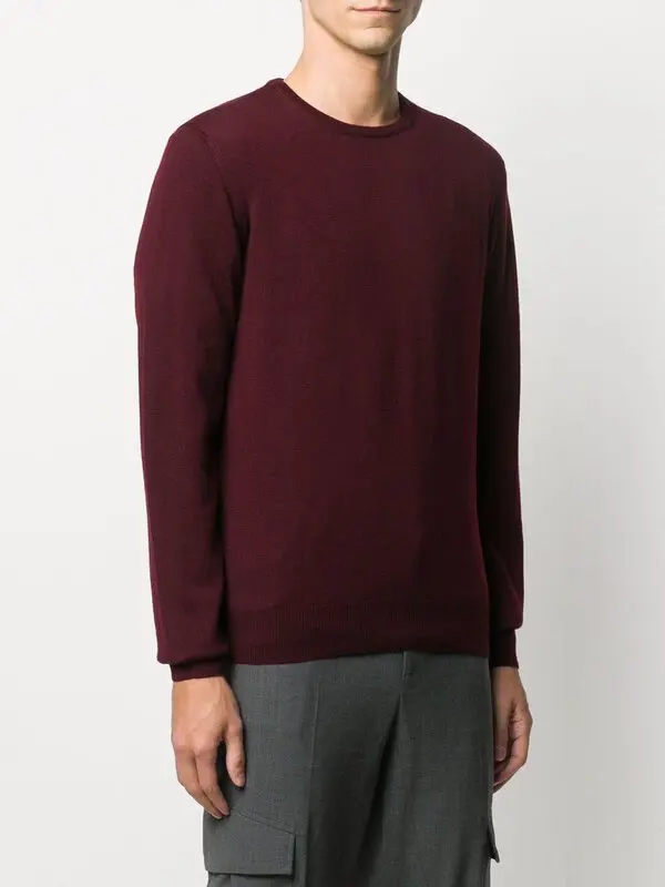 BARBA NAPOLI Crewneck Wool Jumper - Red