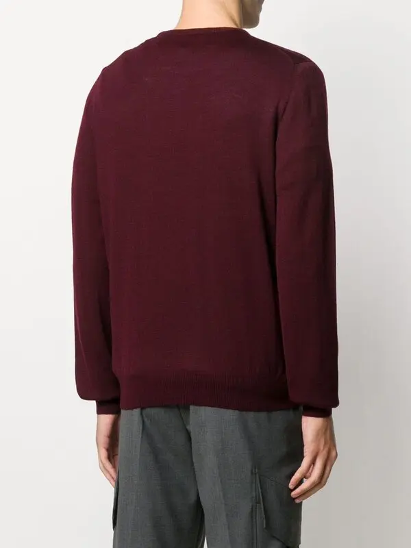 BARBA NAPOLI Crewneck Wool Jumper - Red