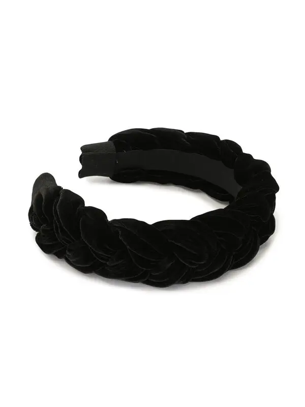 Jennifer Behr Lorelei Braided Headband - Black | Editorialist display picture 1