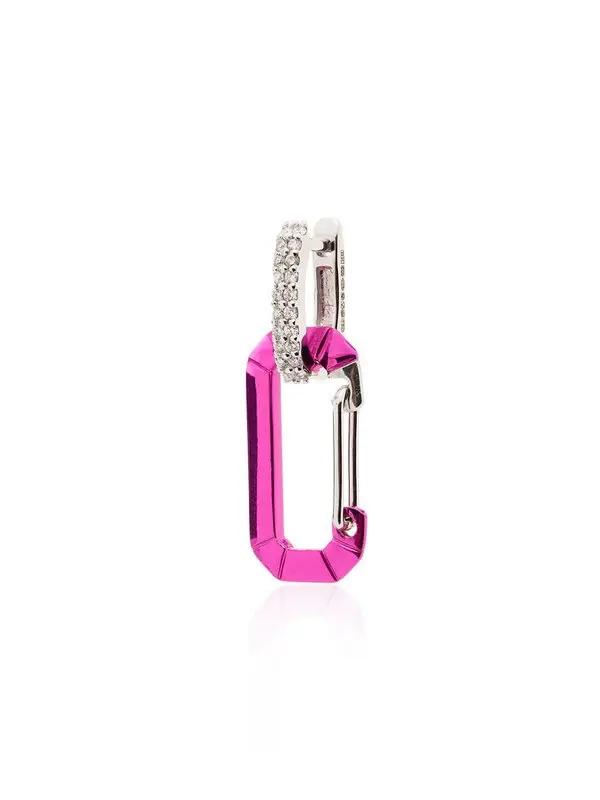 EERA 18kt White Gold Diamond Earring - Pink