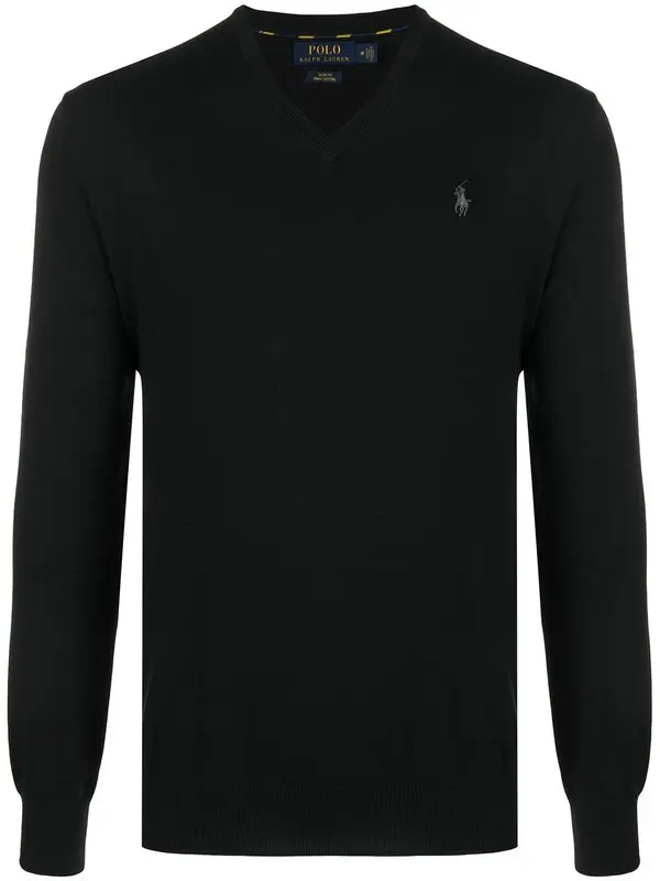 Polo Ralph Lauren Logo Embroidered Jumper - Black