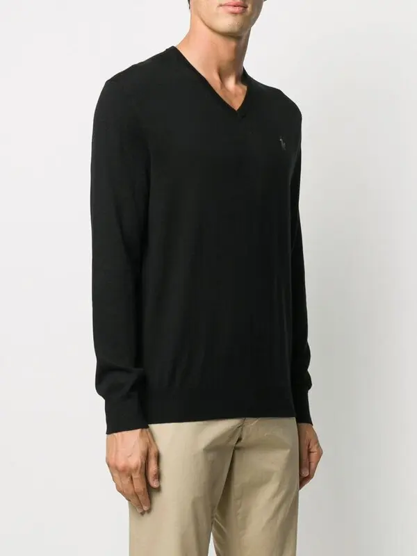 Polo Ralph Lauren Logo Embroidered Jumper - Black