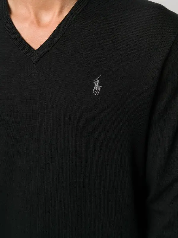 Polo Ralph Lauren Logo Embroidered Jumper - Black