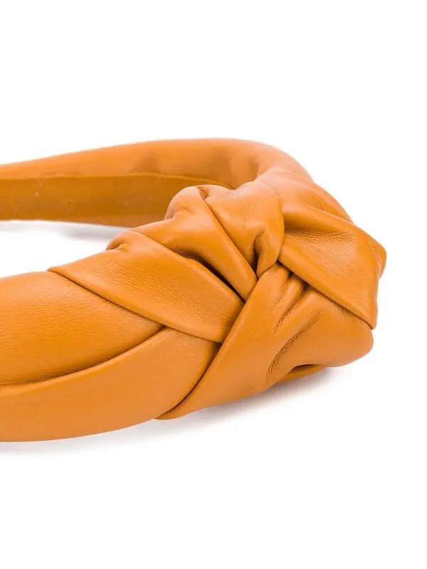 Red Valentino Knot Leather Headband