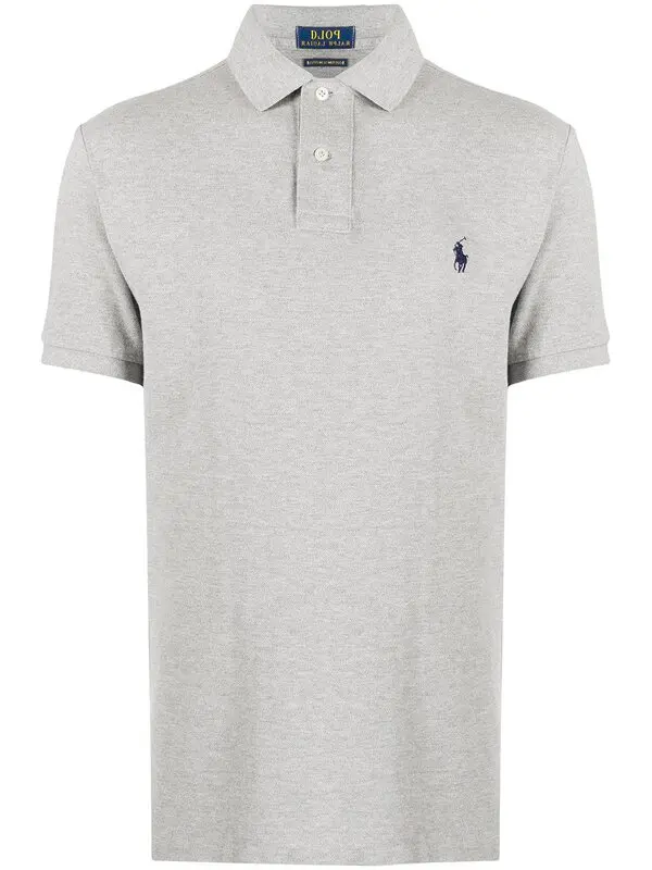 Polo Ralph Lauren Logo Embroidered Polo Shirt - Grey