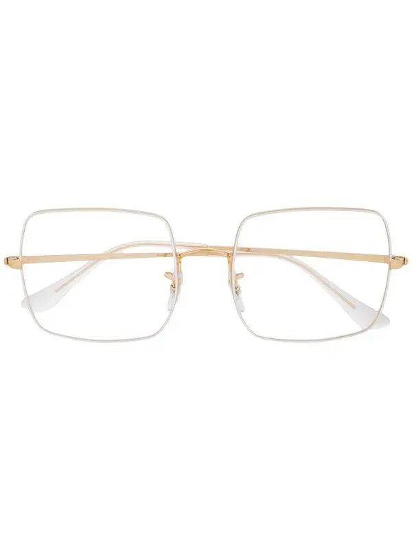 Ray-ban Oversized Square Frame Glasses - Gold