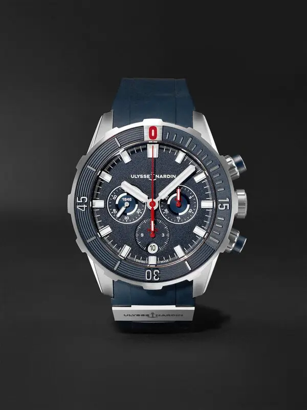 ULYSSE NARDIN Diver Automatic Chronograph 44mm Titanium Watch - Blue