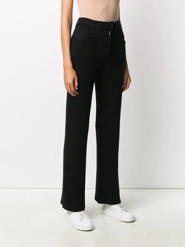 BARRIE Wide-leg Knit Trousers - Black