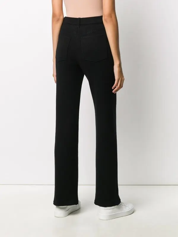 BARRIE Wide-leg Knit Trousers - Black
