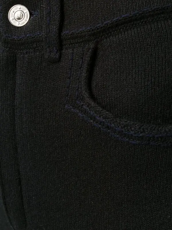 BARRIE Wide-leg Knit Trousers - Black