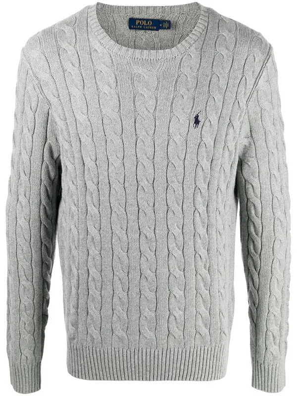 Polo Ralph Lauren Cable Knit Knitted Sweatshirt - Grey