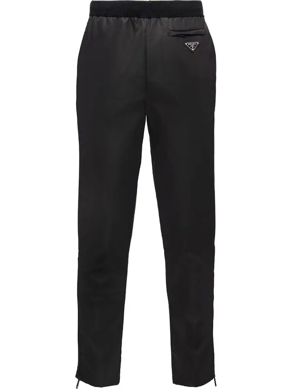 Prada Paneled Straight-Leg Trousers - Black | Editorialist