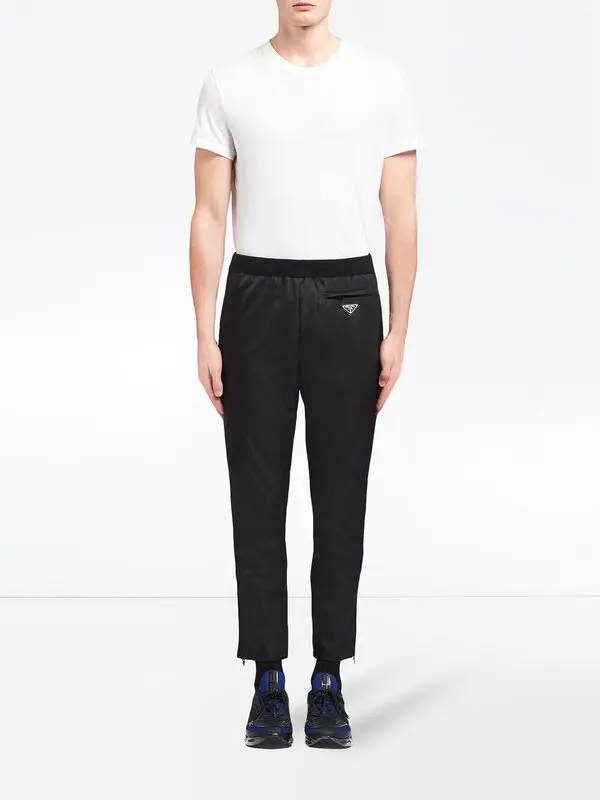 Prada Paneled Straight-Leg Trousers - Black | Editorialist