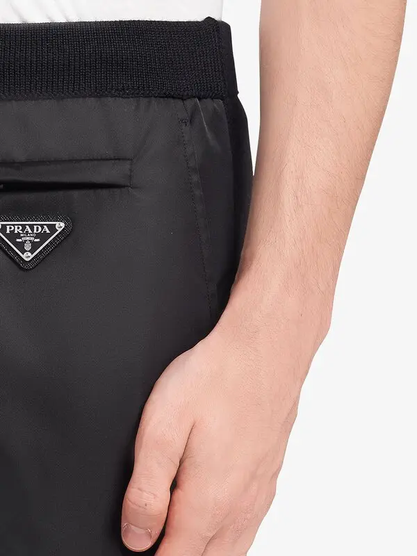 Prada Paneled Straight-Leg Trousers - Black | Editorialist