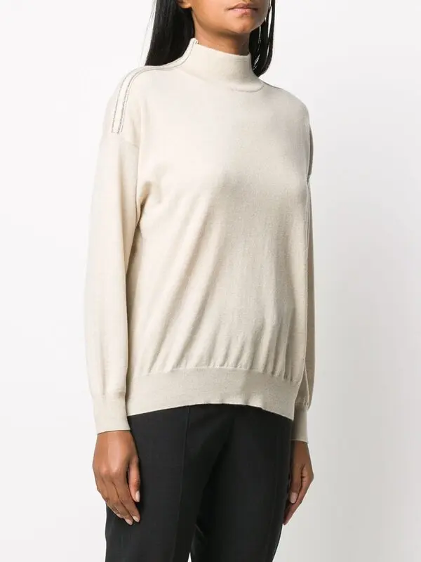 Brunello Cucinelli Brass-embellished Cashmere Jumper
