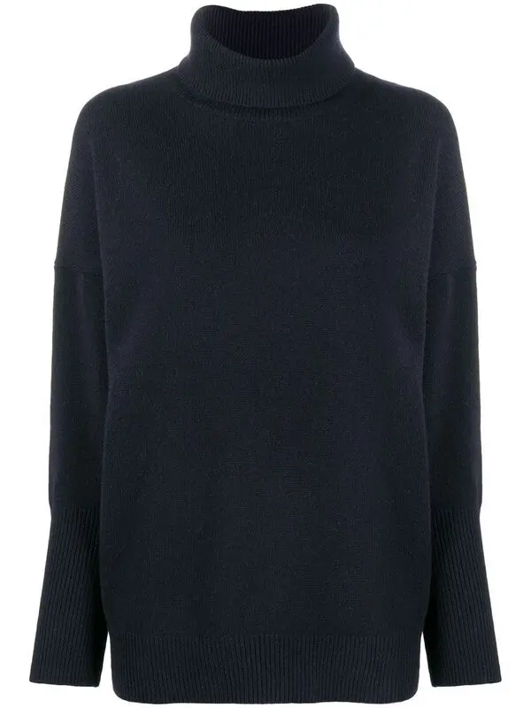 Chinti & Parker High Neck Cashmere Jumper - Blue