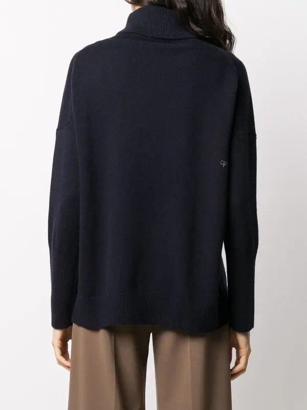 Chinti & Parker High Neck Cashmere Jumper - Blue