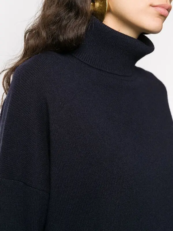 Chinti & Parker High Neck Cashmere Jumper - Blue