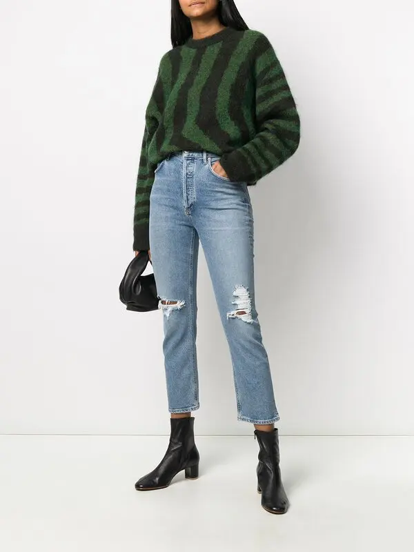 AGOLDE Ripped High-rise Cropped Jeans
