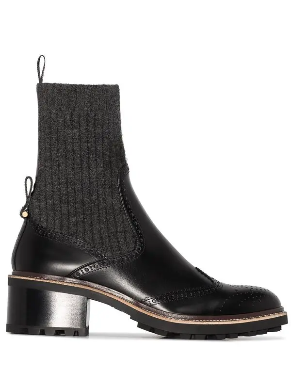Chloé Franne Sock-detail Ankle Boot