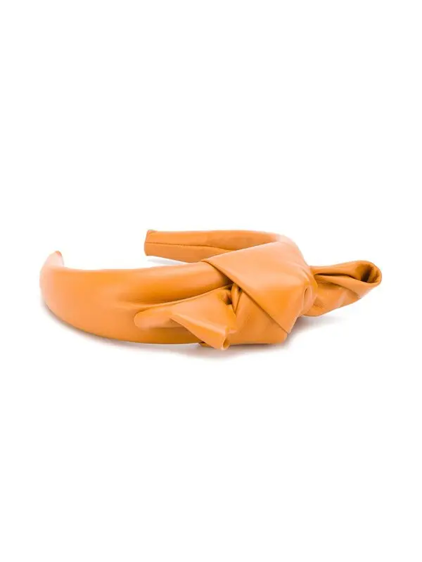 Red Valentino Leather Headband With Bow Detail