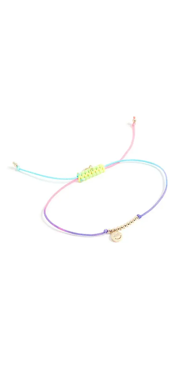 SYDNEY EVAN Happy Face Cord Bracelet - Multi
