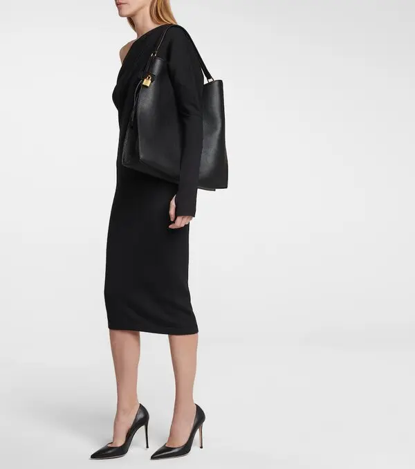 TOM FORD Cashmere And Silk Off-shoulder Midi Dress - Black