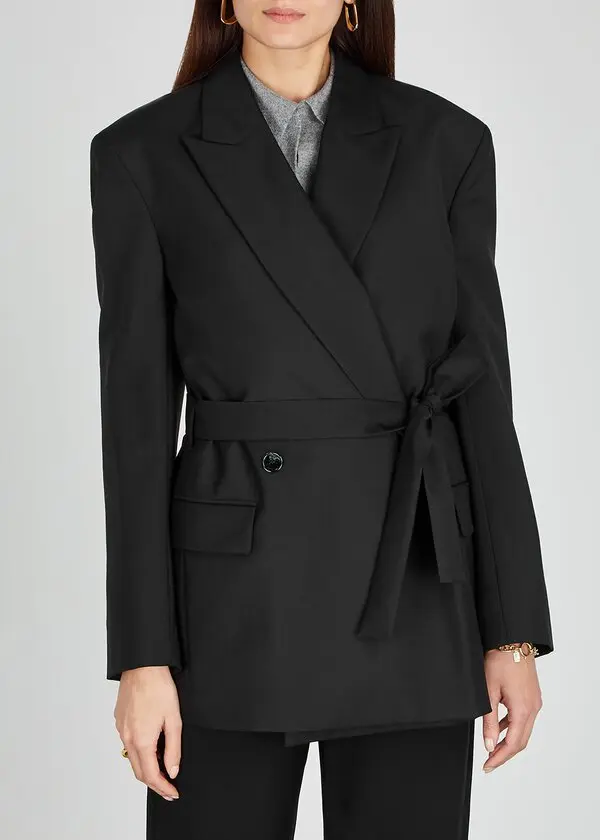 Acne Studios Jamila Belted Wool-blend Blazer