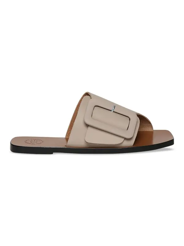 ATP ATELIER Ceci Buckled Leather Sandals, Warm Vacchetta