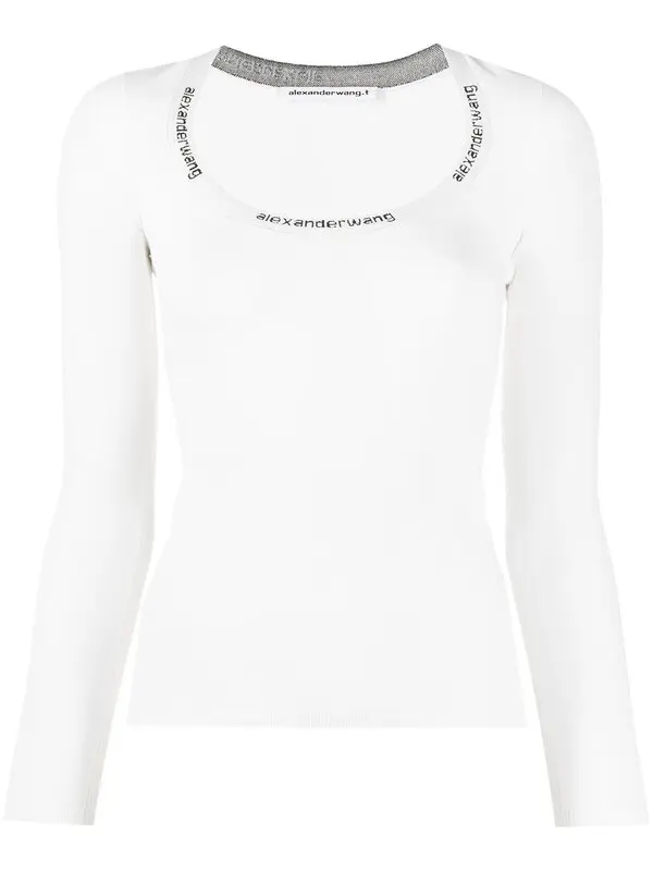 Alexander Wang Logo-print Long-sleeved Top