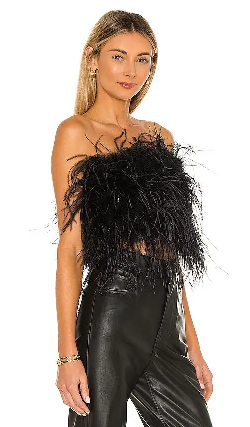 LAMARQUE Zaina Feather Top - Black