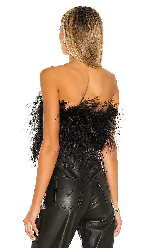 LAMARQUE Zaina Feather Top - Black