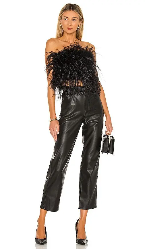 LAMARQUE Zaina Feather Top - Black