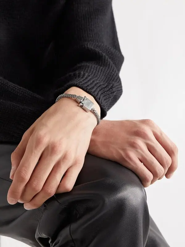 1017 Alyx 9sm Mini Cubix -Tone Chain Bracelet L/Xl In Silver - 40 