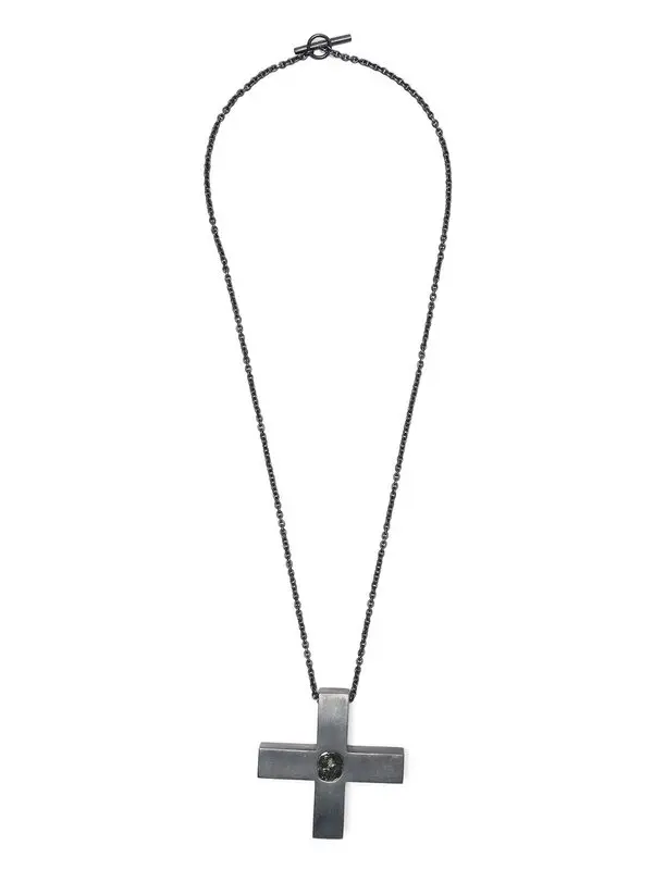 PARTS OF FOUR Plus Diamond-encrusted Necklace - Black