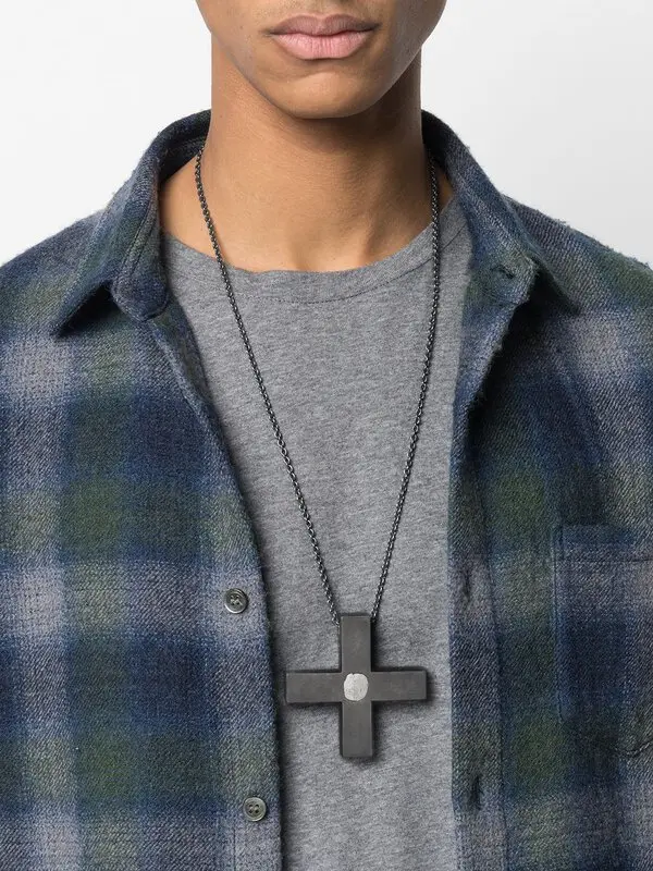 PARTS OF FOUR Diamond-encrusted Cross Pendant Necklace