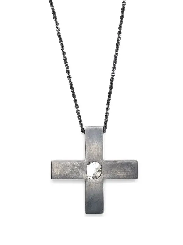 PARTS OF FOUR Diamond-encrusted Cross Pendant Necklace