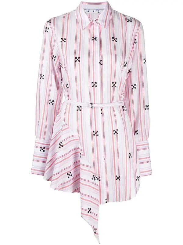 Off-White Asymmetric Arrow Shirt Dress