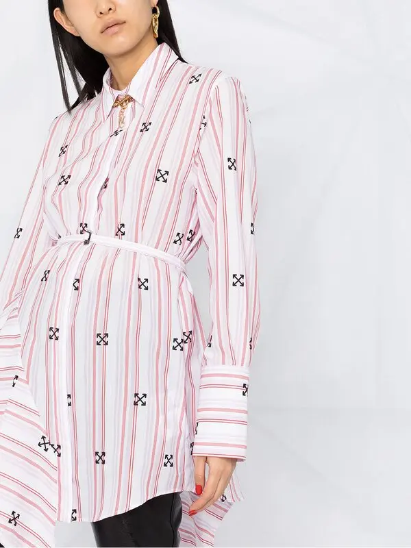 Off-White Asymmetric Arrow Shirt Dress