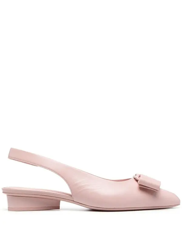 FERRAGAMO Bow-detail Slingback Ballerinas