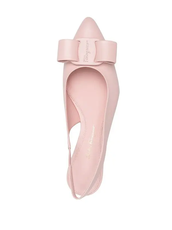 FERRAGAMO Bow-detail Slingback Ballerinas