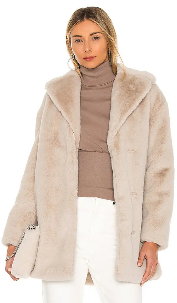 ALLSAINTS Amice Faux Fur Jacket In Beige