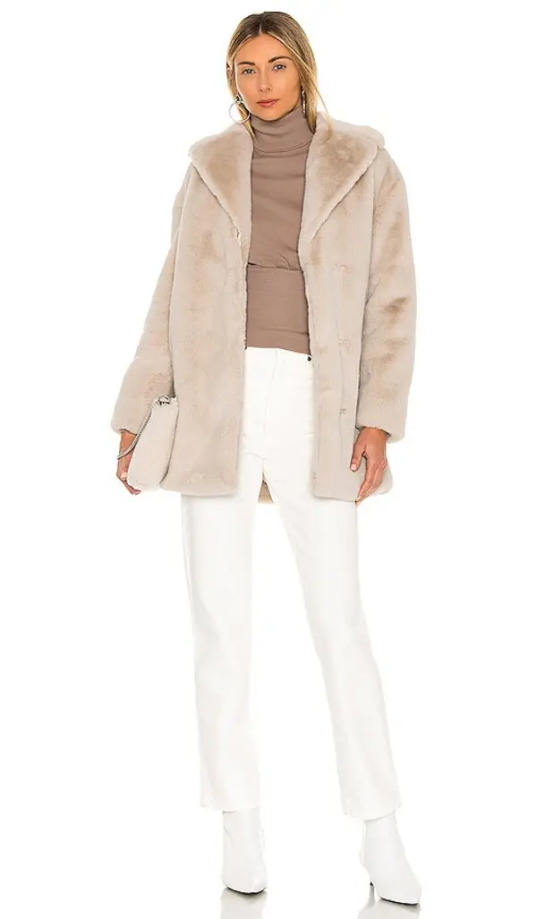 ALLSAINTS Amice Faux Fur Jacket In Beige