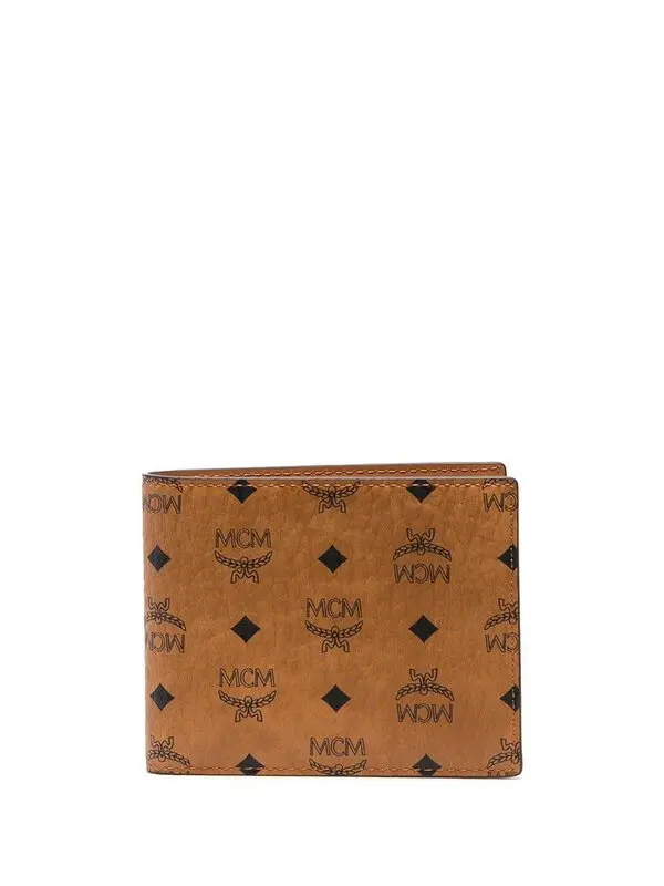 Mcm Logo Bi-fold Wallet - Neutrals
