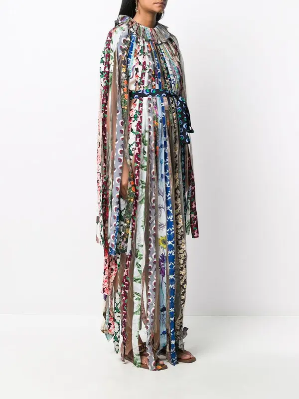 Stella McCartney Pleated Multi-print Draped Dress