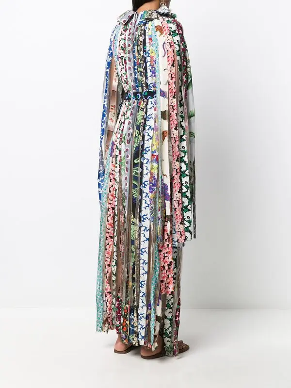 Stella McCartney Pleated Multi-print Draped Dress